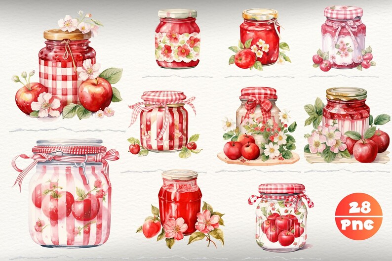 Apple Jam Clipart, Apples Clipart, Watercolor Apples, Apple Juice Png ...