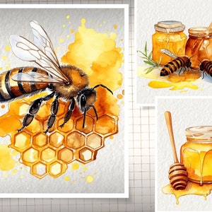 Honey Bee Clipart, Bumblebee Spring Garden Bee and Noney, Honey Bee ...