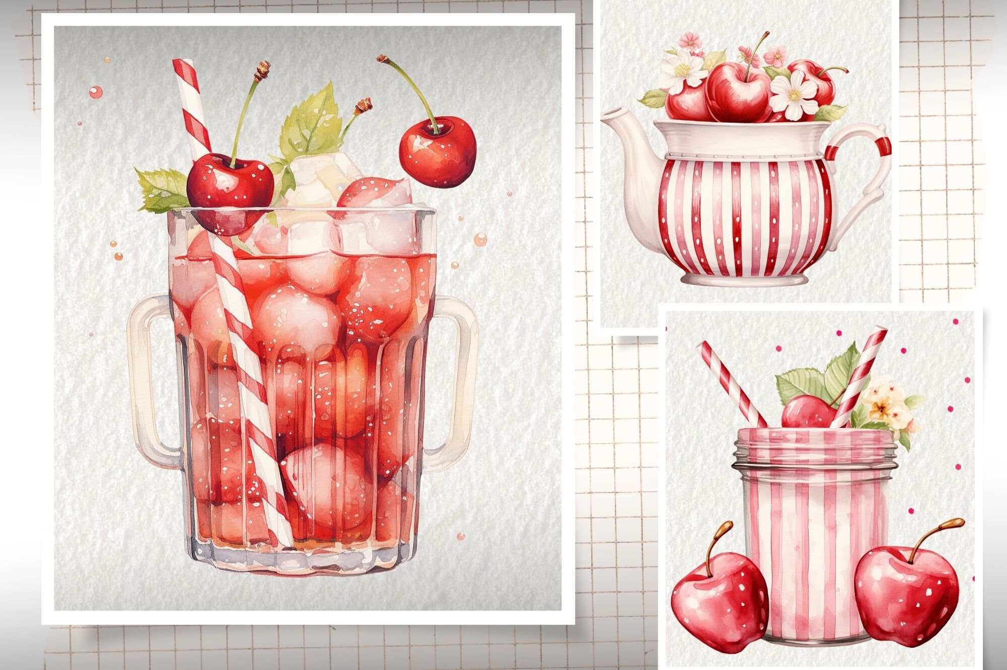 Watercolor Apple Drink Clipart, Cocktail Clipart, Party Clipart, Party ...