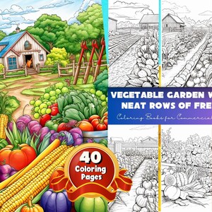 Vegetable Garden Coloring Page, Garden Coloring, Farm Coloring Sheet ...