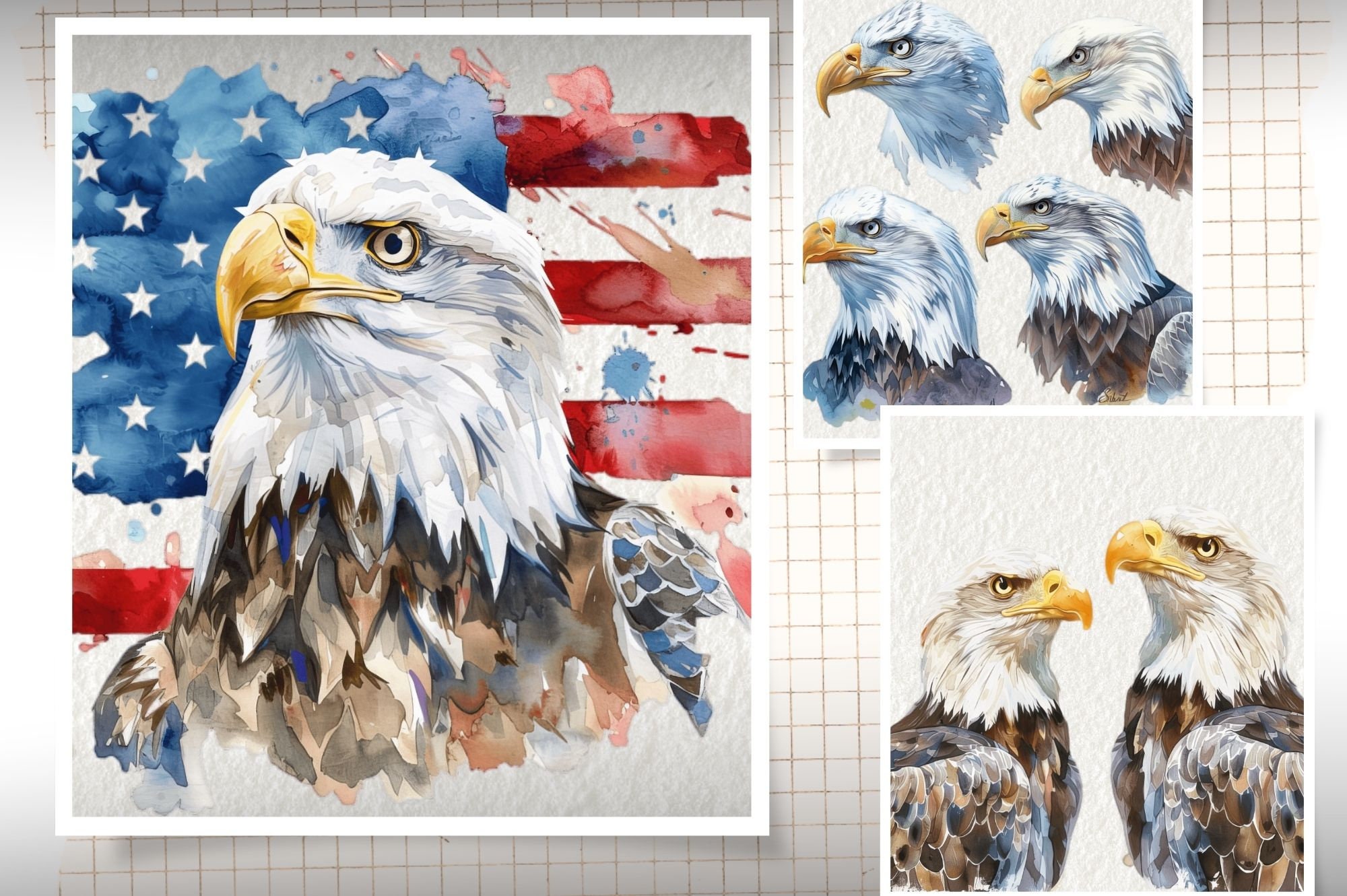 USA Patriotic Eagle Flag PNG Transparent Clipart Abstact Design ...