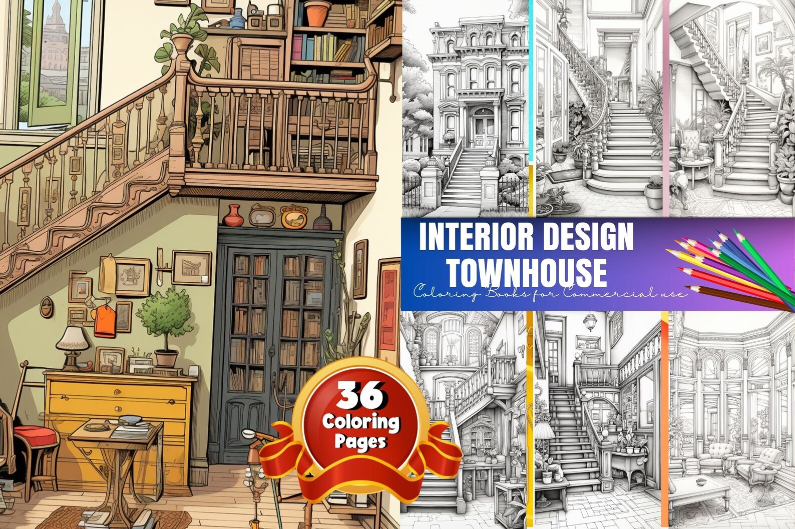 House Interior Coloring Pages, Rooms, Happy Homes, Interior Colouring ...