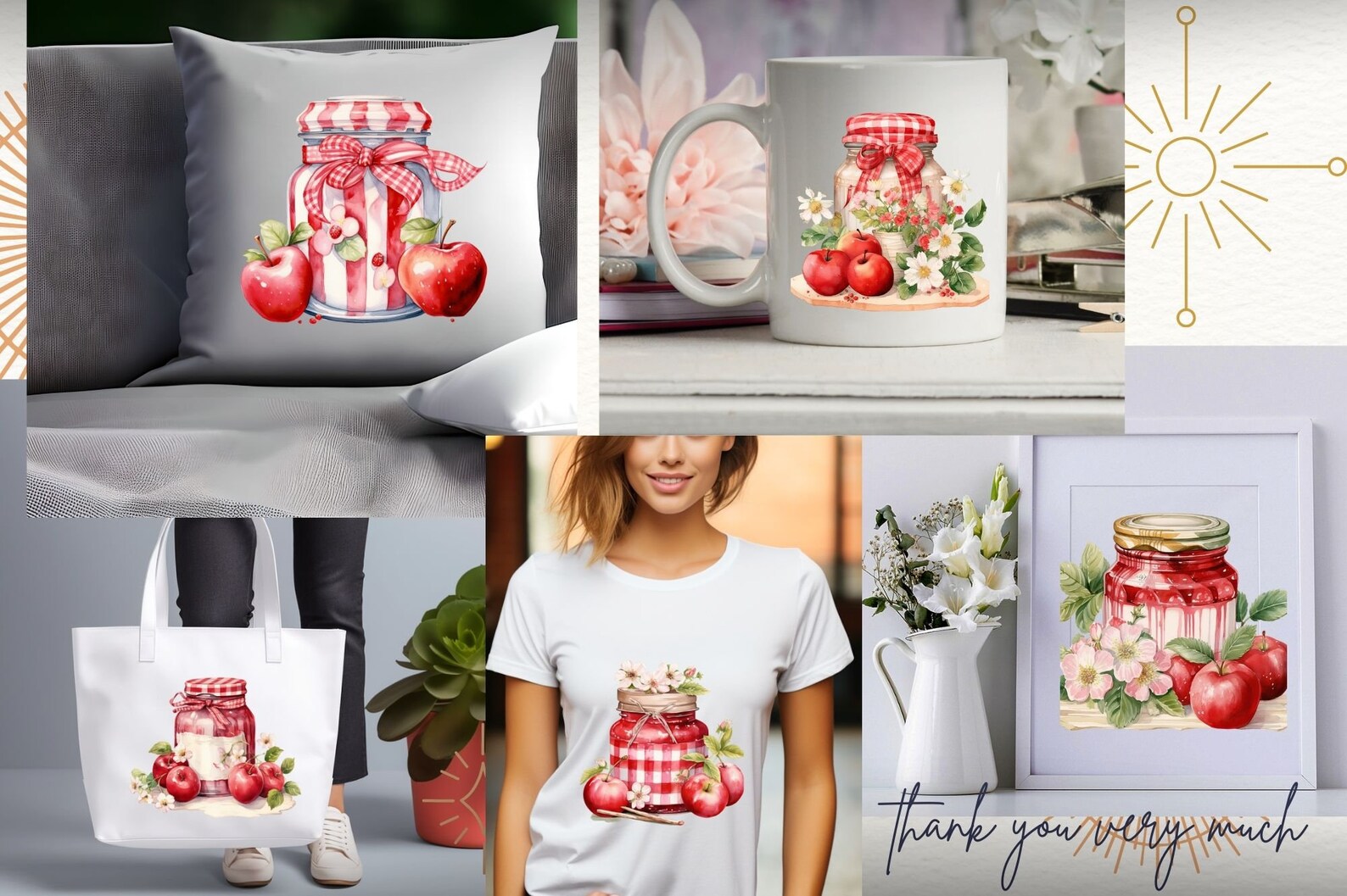 Apple Jam Clipart, Apples Clipart, Watercolor Apples, Apple Juice Png ...