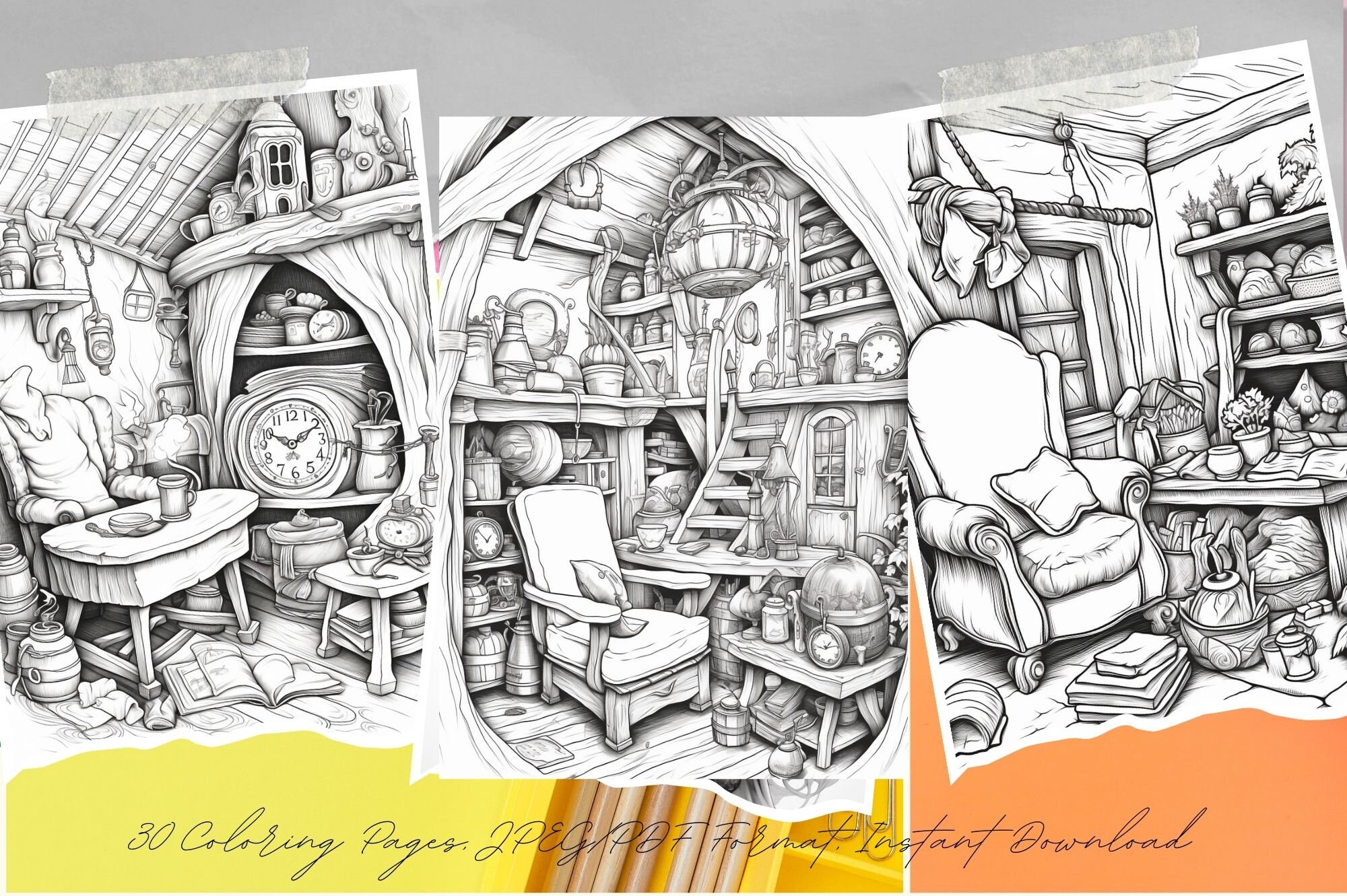 Cute Hobbit Attic Coloring Page, Hobbit Hole House Coloring Page ...