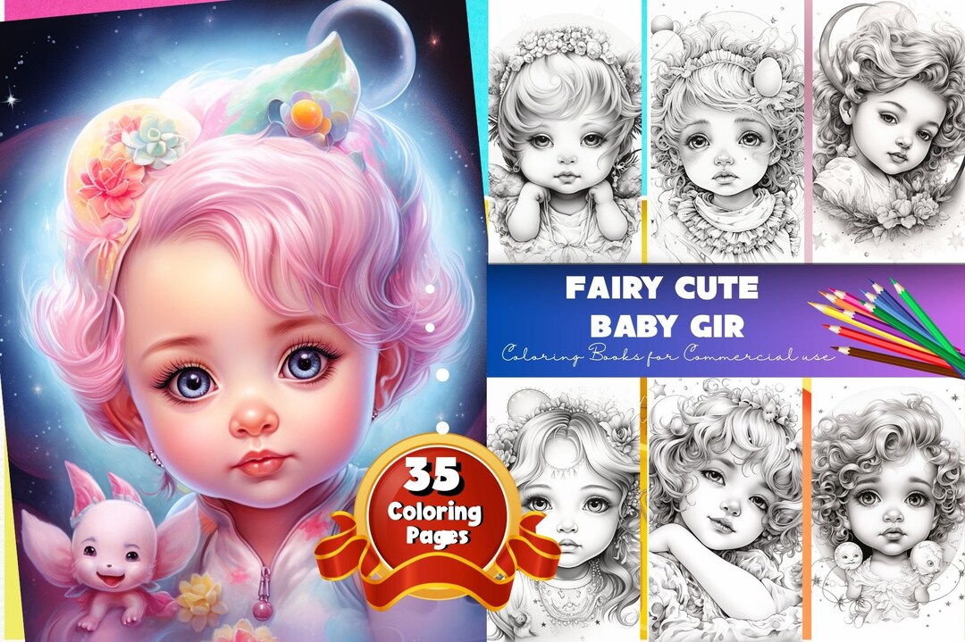 Cute Baby Girl Coloring Pages, Beautiful Baby Girl Coloring, Princess ...