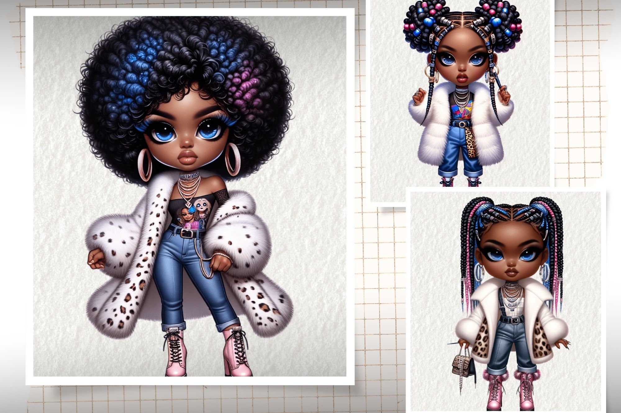 African American Manga Chibi Character, Sassy Attitude, Fashionable ...