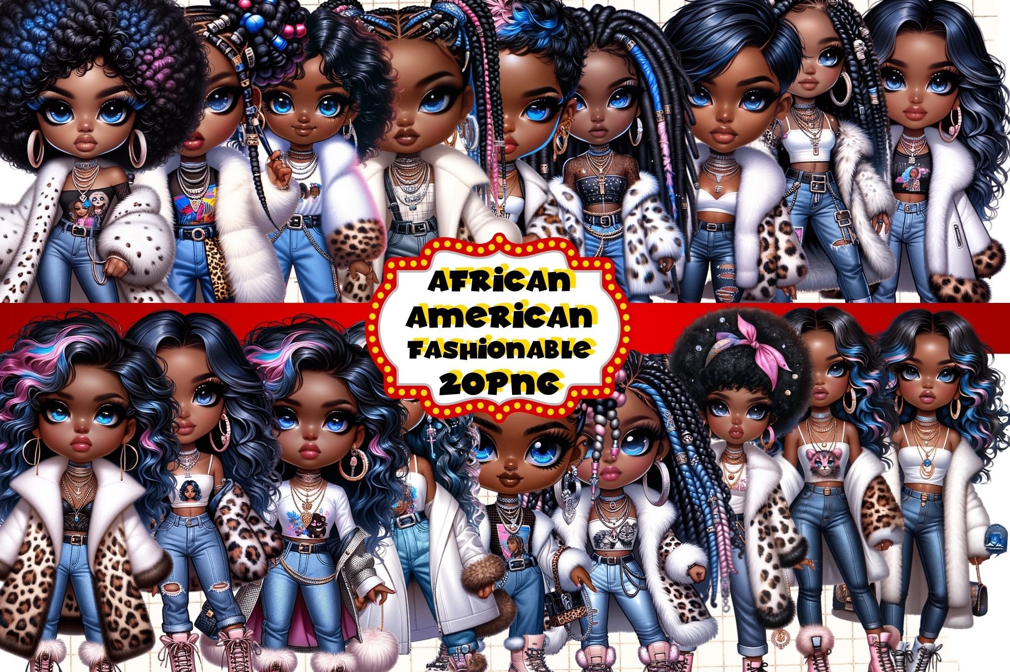 African American Manga Chibi Character, Sassy Attitude, Fashionable ...