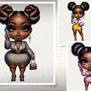 African American Chibi Working Woman, African American Manga Chibi ...