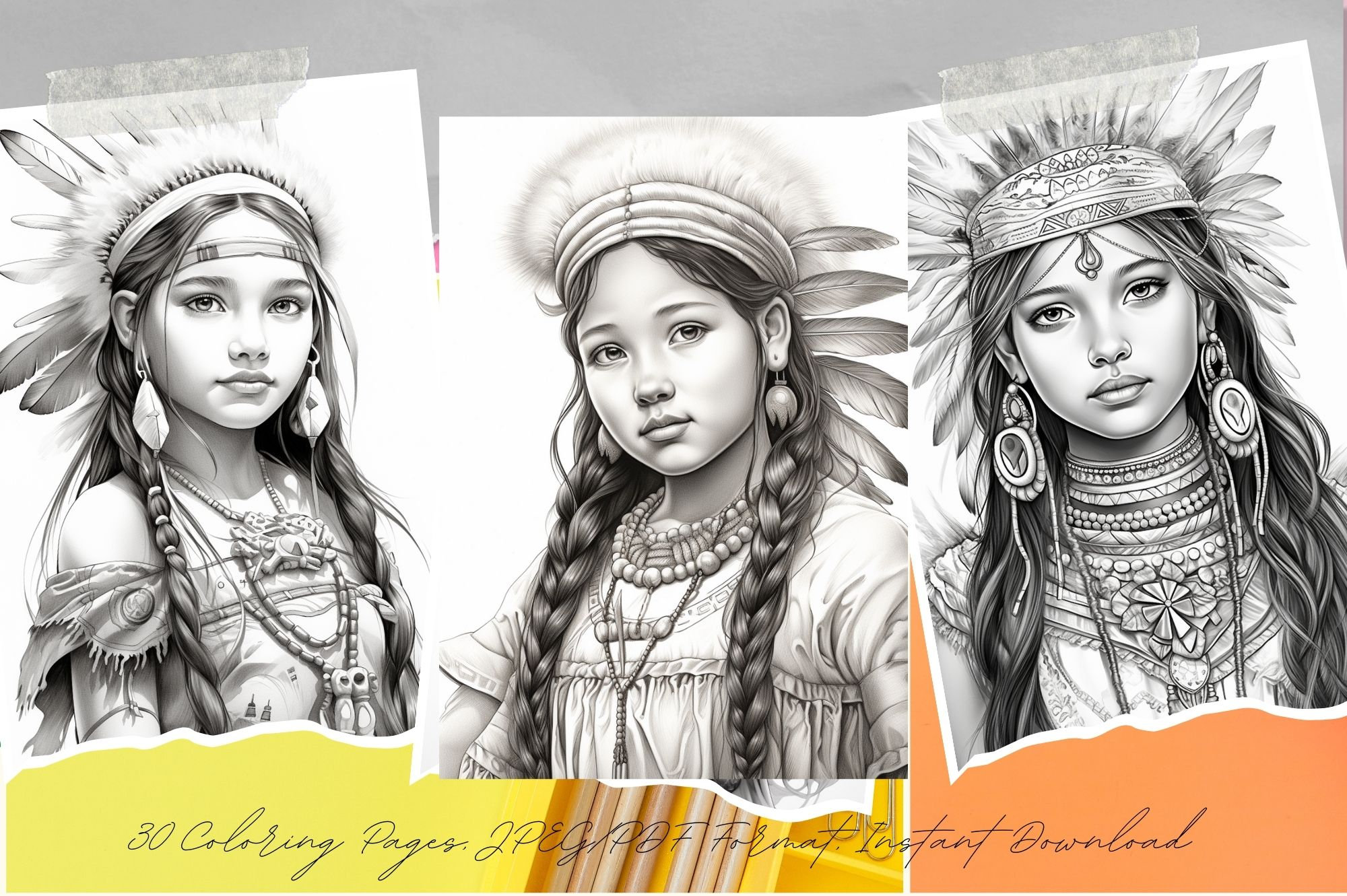 Beautiful Native American Girls Coloring Pages, Native American Girls ...
