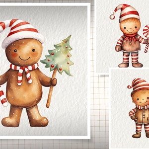 Christmas Gingerbread Man Watercolor, Gingerbread Man Clipart ...