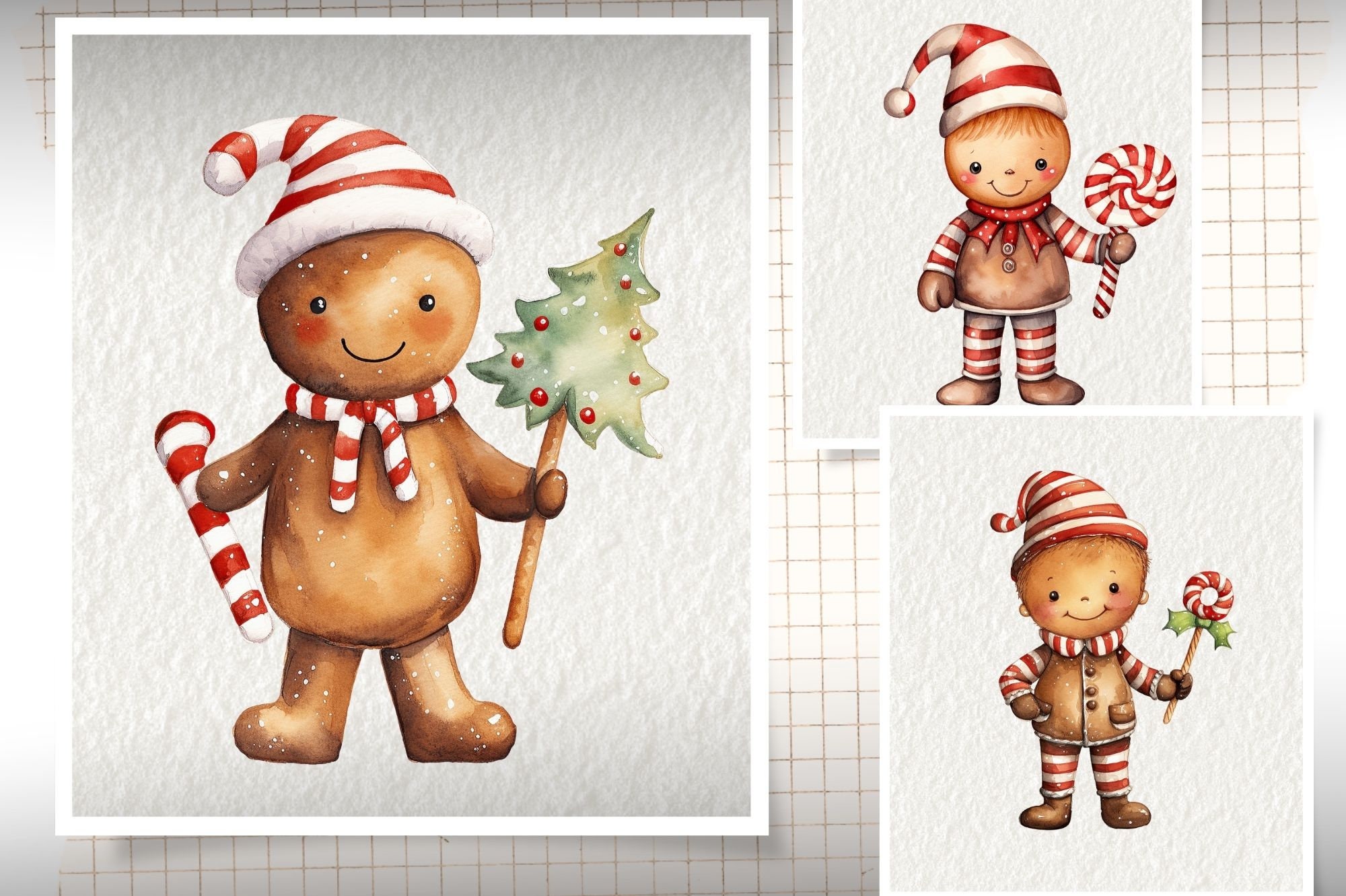 Christmas Gingerbread Man Watercolor, Gingerbread Man Clipart ...