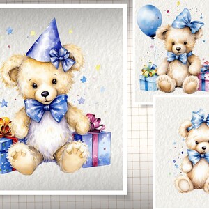Blue Teddy Bear Clipart, Sleepy Teddy Bears, Baby Bear PNG, Cute ...