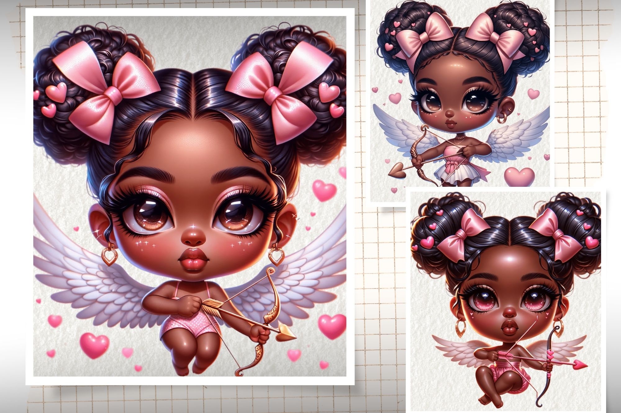 Valentine Cupid, Valentine's Day PNG, Chibi Doll Art, Chibi Doll ...