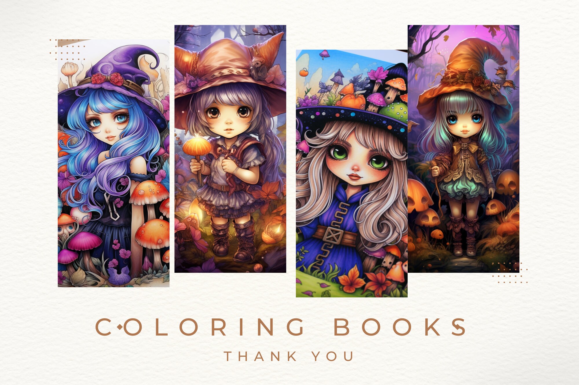 Witch Girl in Woodland Coloring Pages, Witchy Land, Adults Kids ...