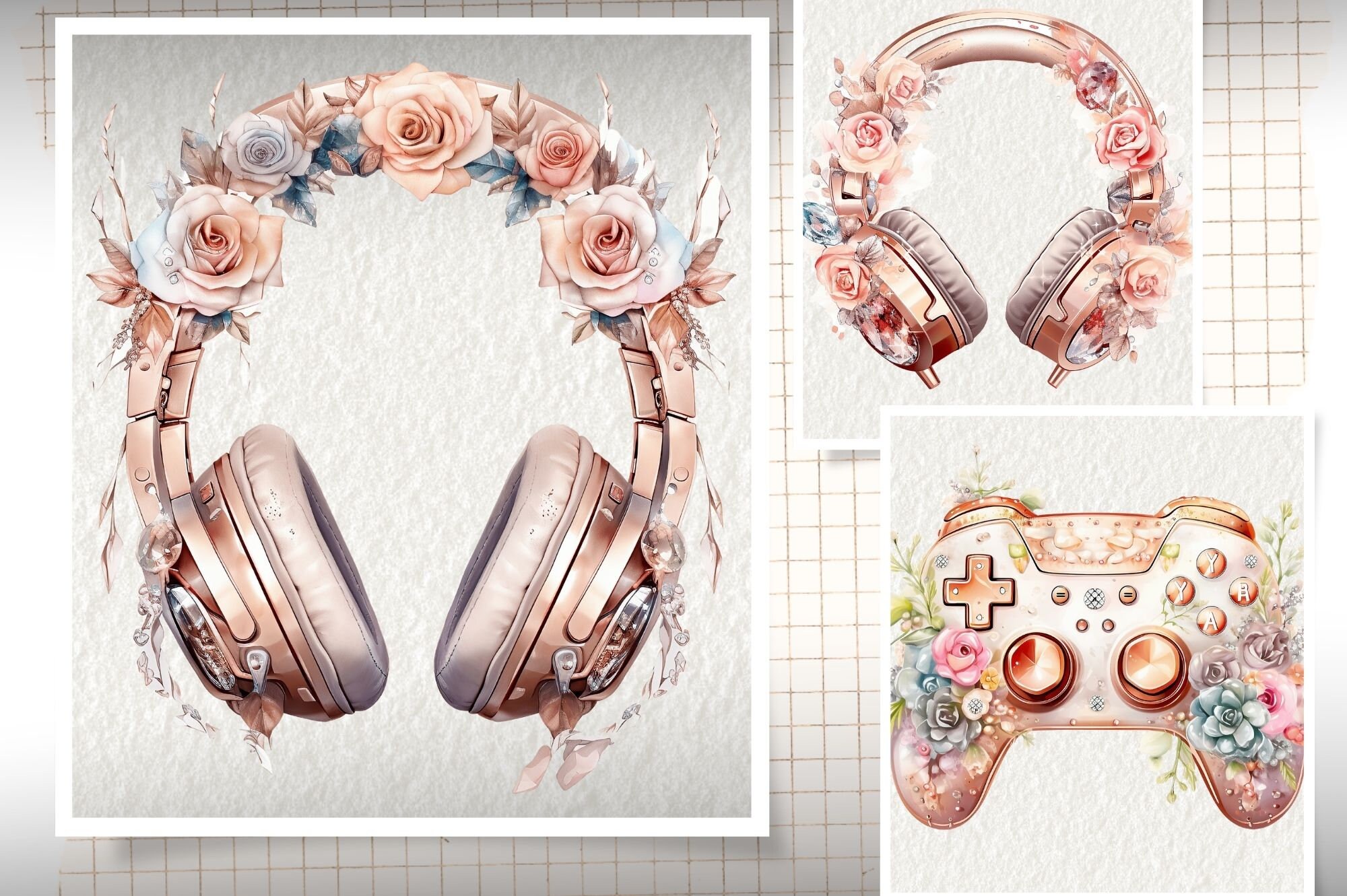 Girl Gaming Controller Clipart Game Controller Watercolor - Etsy