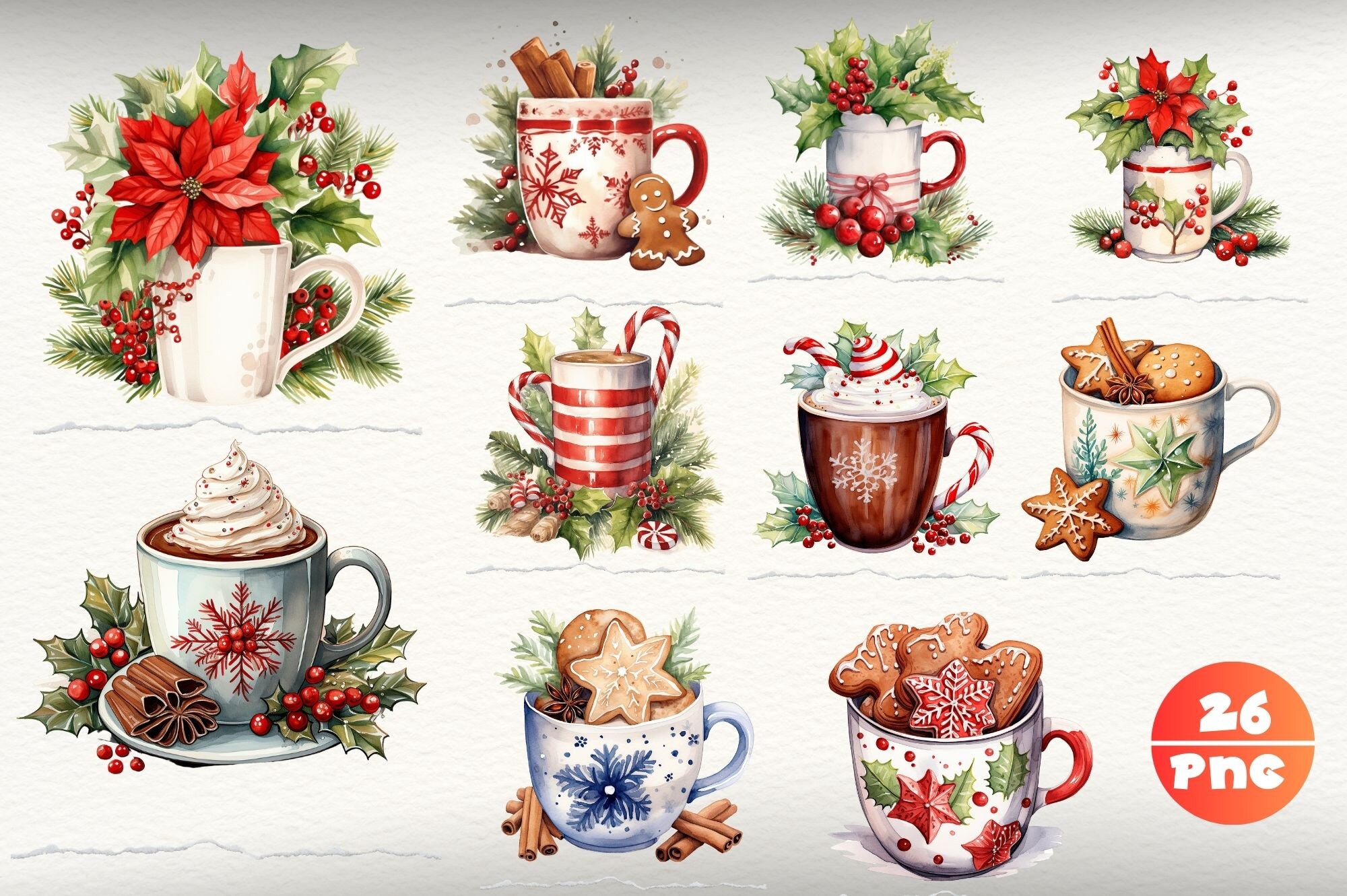 Christmas Winter Cup Clipart Christmas Cup Santa Claus - Etsy