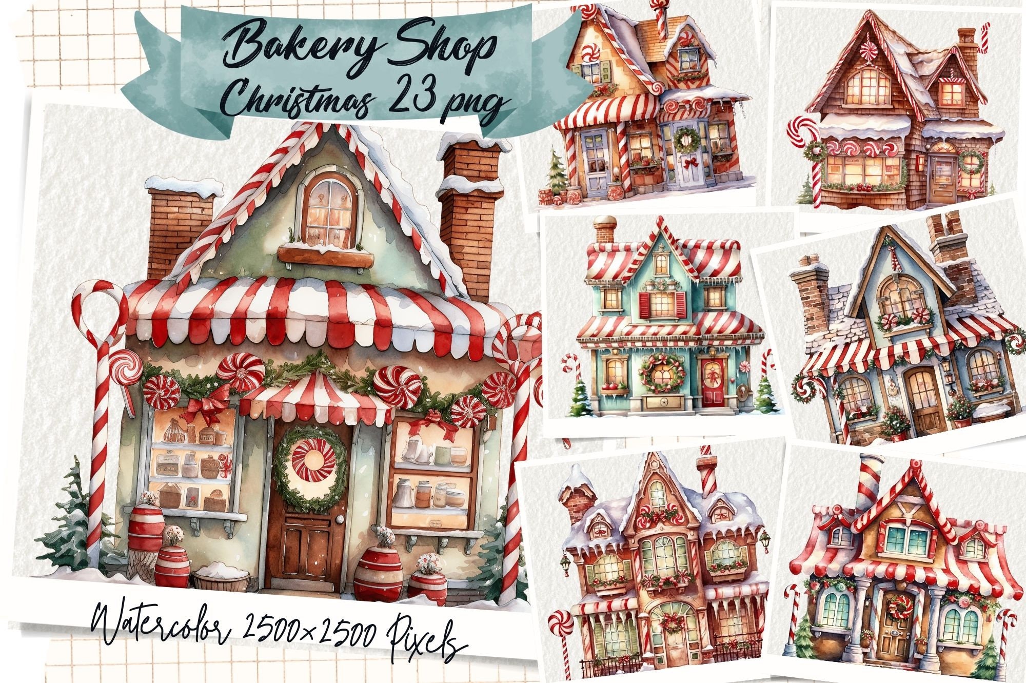 Christmas Bakery Shop Clipart, Bakery Shop, Xmas Storefront Clipart ...