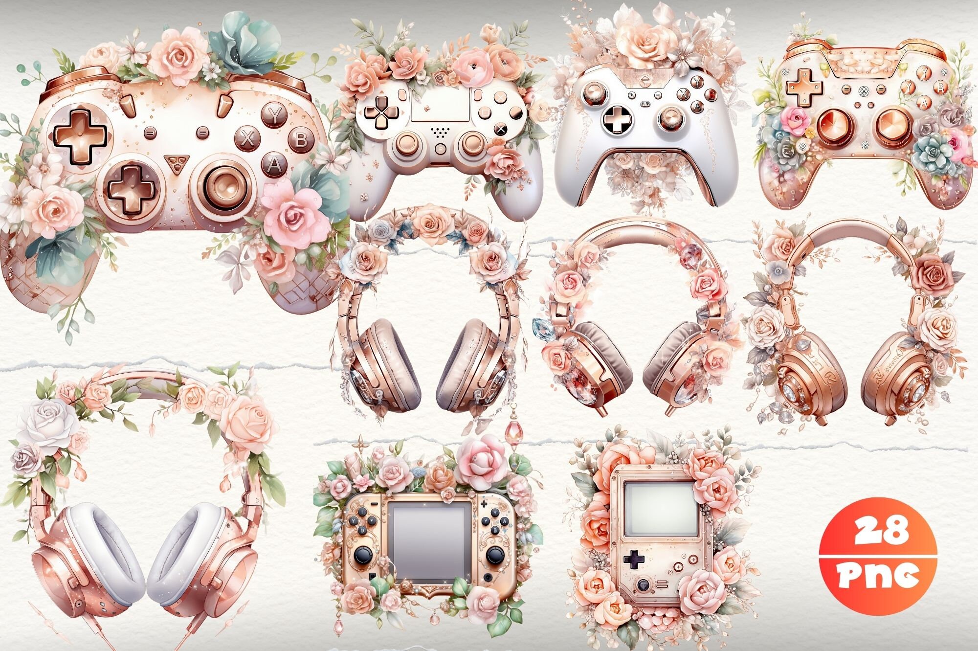 Girl Gaming Controller Clipart, Game Controller, Watercolor Game ...