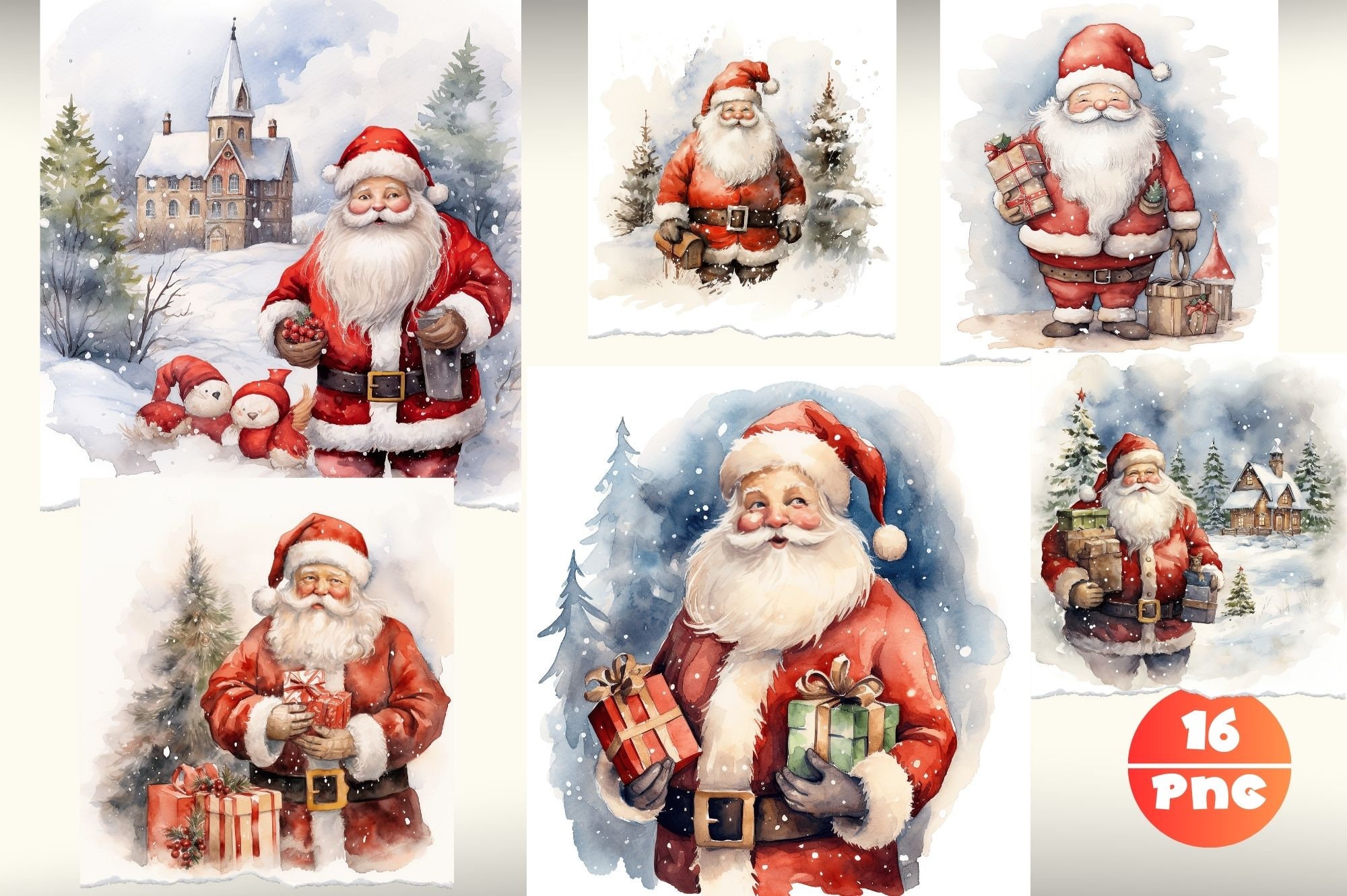 Santa Clip Art Christmas Santa Winter Santa Claus PNG - Etsy