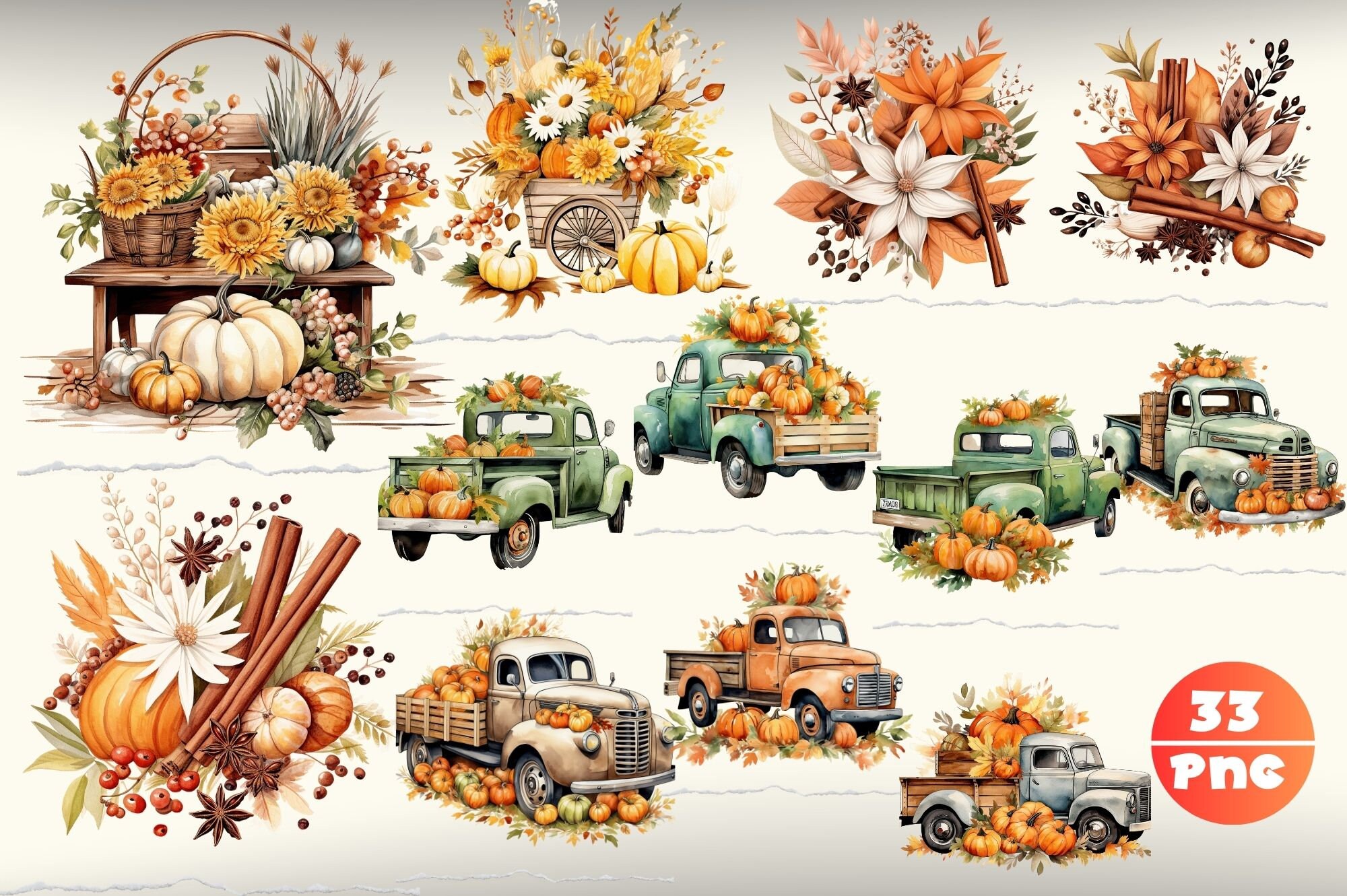 Fall Vibes Clipart, Cozy Fall Clipart Set, Watercolor Autumn Clipart ...