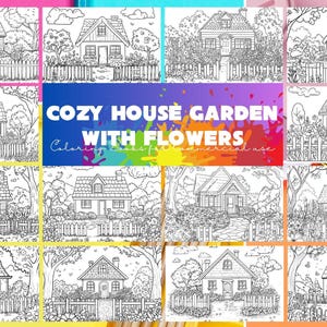 Cozy House Surrounded Garden Coloring Page, the Village Path Coloring ...