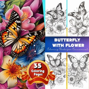 Butterflies and Flowers Coloring Pages, Butterflies Coloring, Butterfly ...
