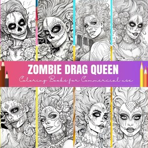 Zombie Drag Queen Coloring Pages, Zombies Coloring Pages, for Adults ...