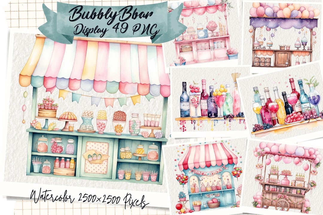 Bar Display Clipart, Bar Coffee Shop Scene Creator Clip Art, Custom ...