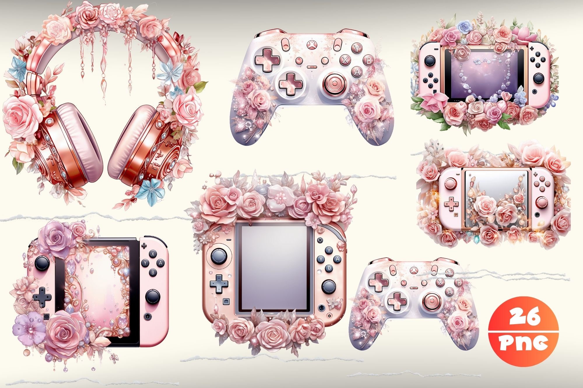 Girl Gaming Controller Clipart, Game Controller, Watercolor Game ...