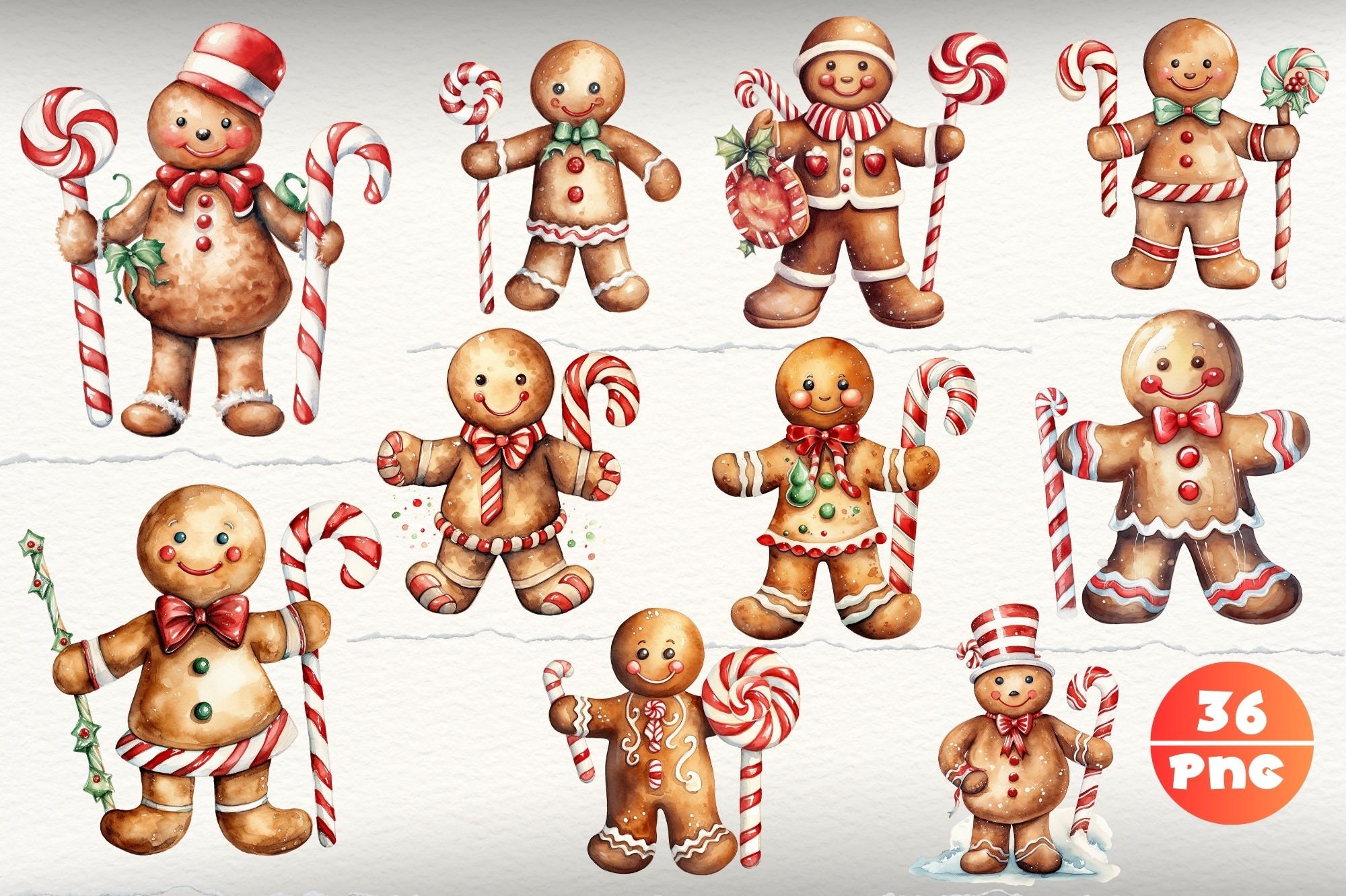 Christmas Gingerbread Man Watercolor, Gingerbread Man Clipart ...