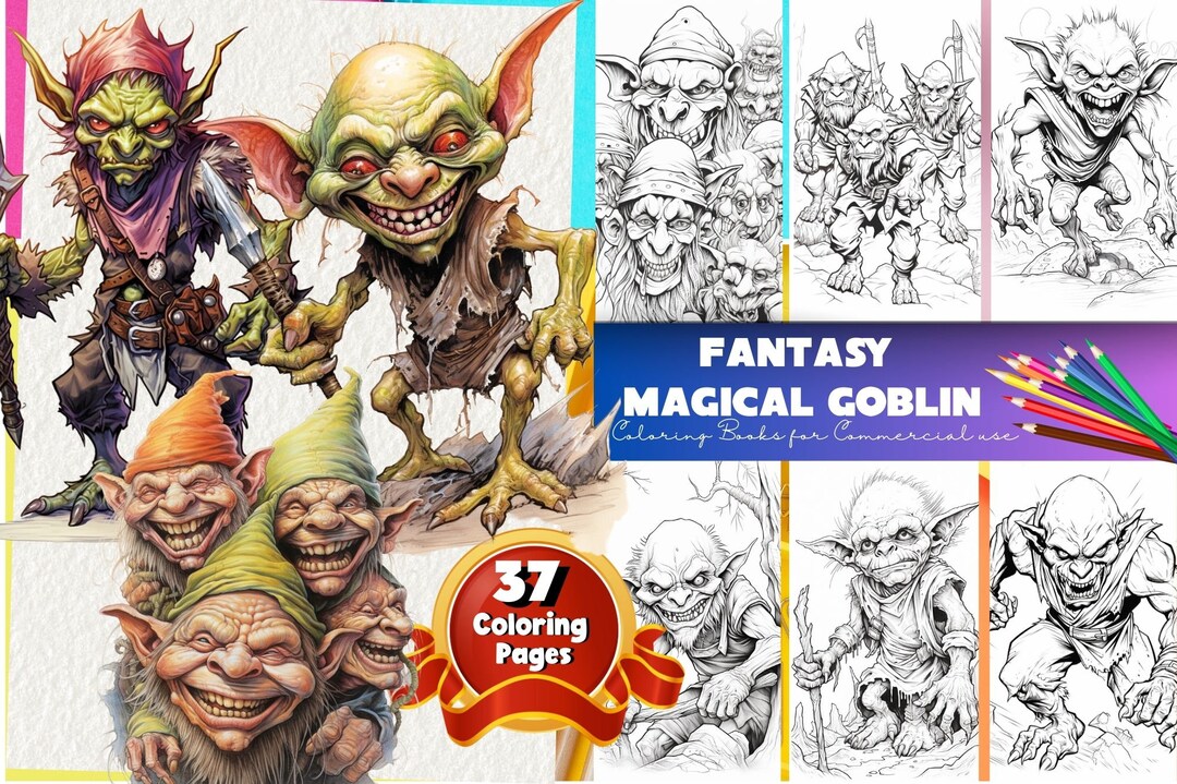 Goblins Grayscale Coloring Pages, Grayscale Coloring Pages, Dungeons ...