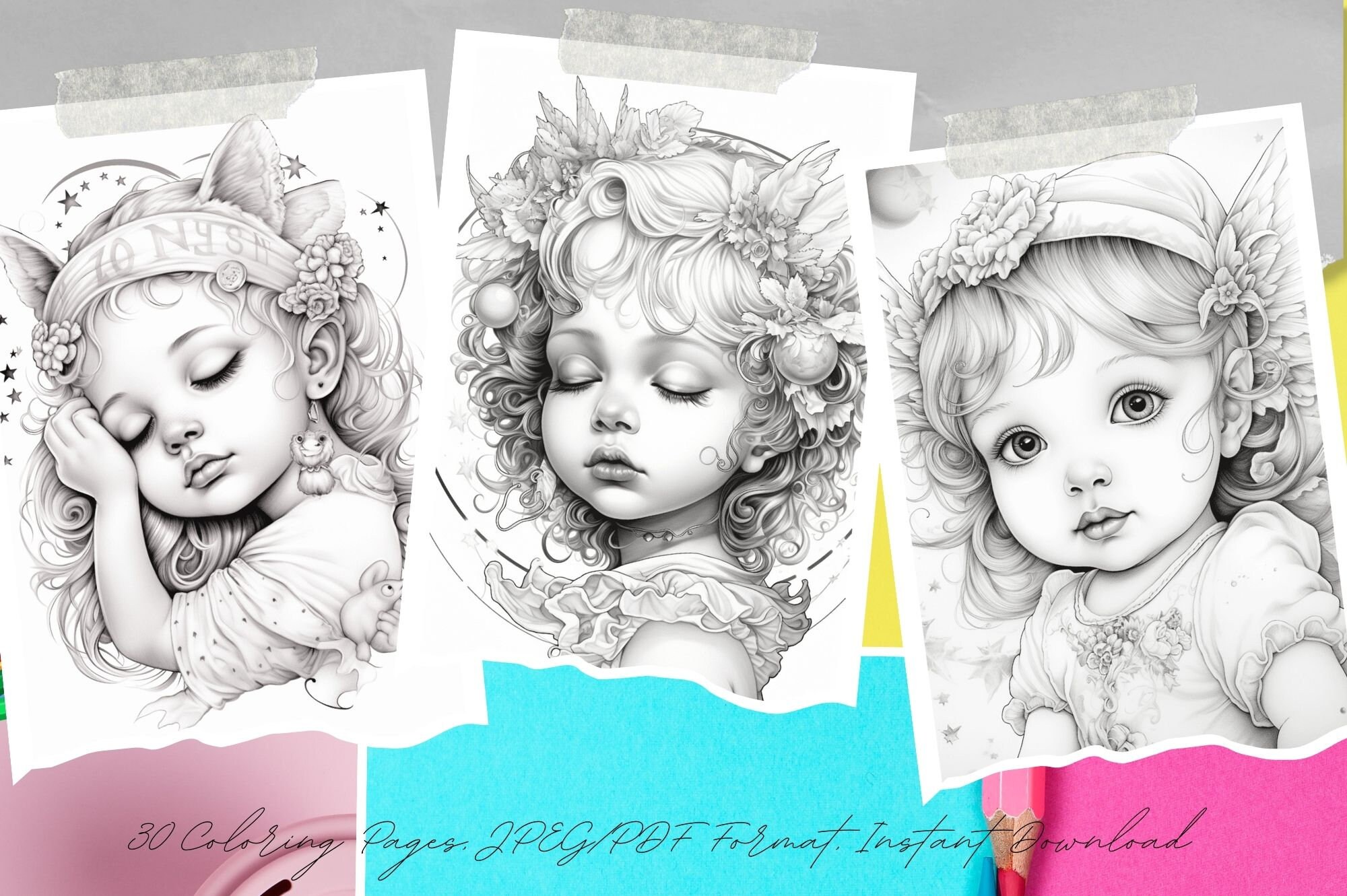 Cute Baby Girl Coloring Pages, Beautiful Baby Girl Coloring, Princess ...