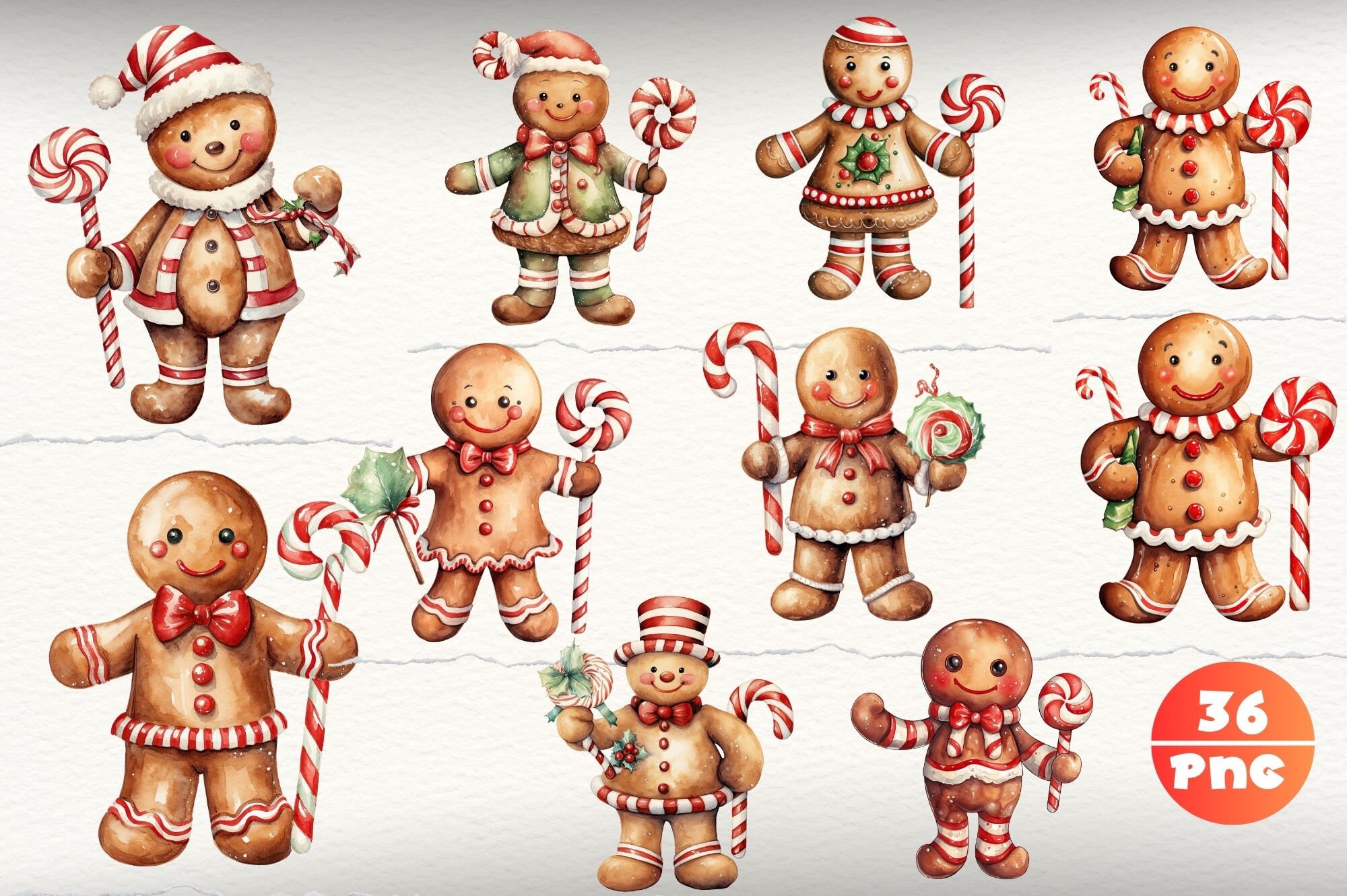 Christmas Gingerbread Man Watercolor, Gingerbread Man Clipart ...