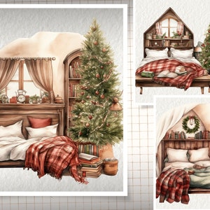 Cozy Bad Christmas Watercolor Clipart, Winter Clipart Bundles, Neutral ...