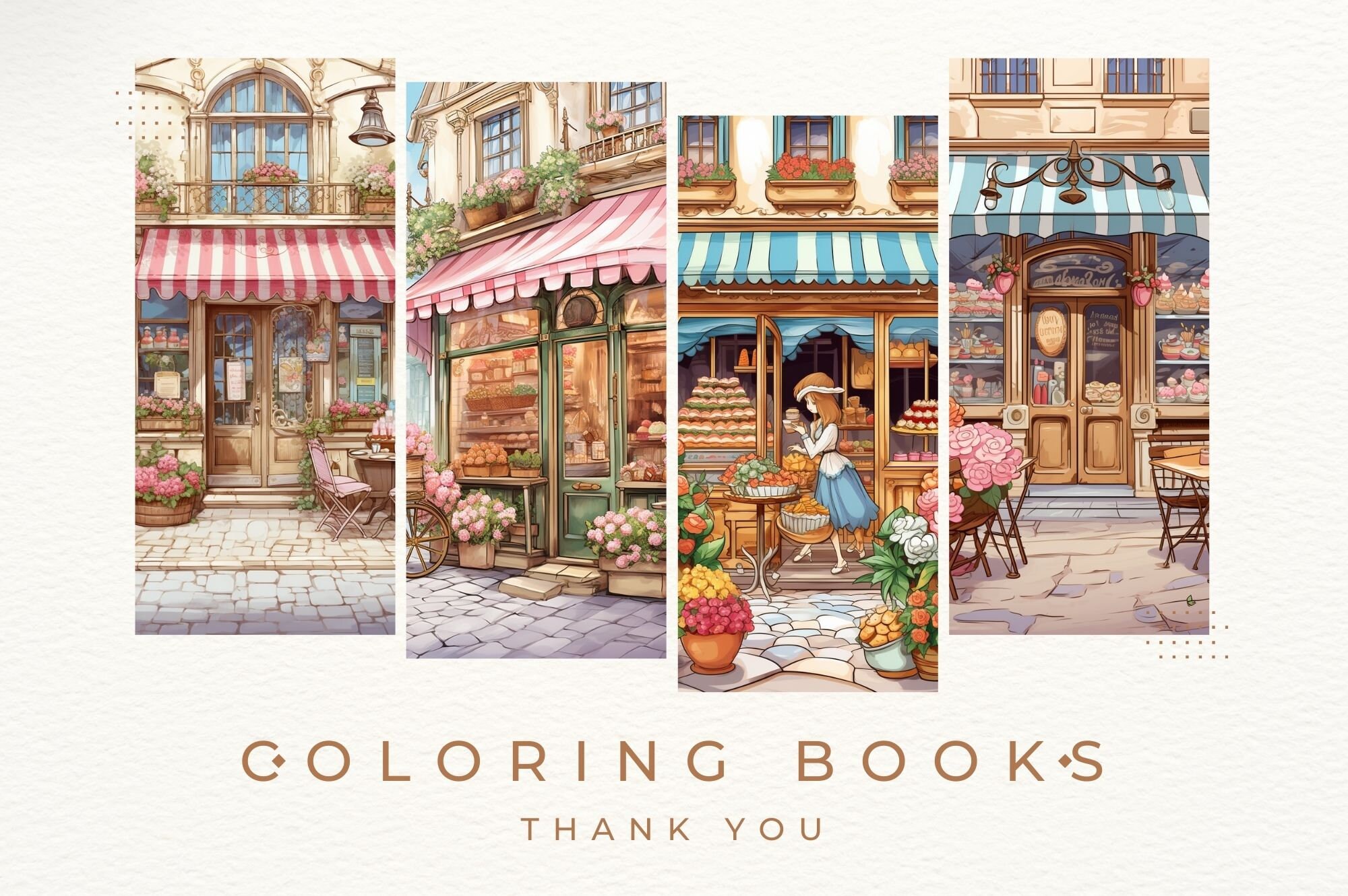 Vintage Bakery Shop Coloring Pages, French Patisserie Pastry Coloring ...