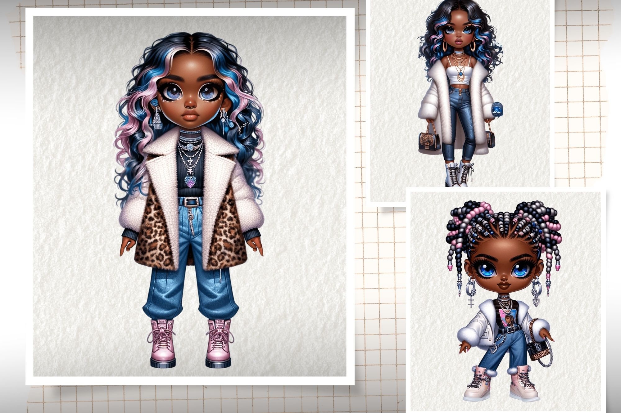 African American Manga Chibi Character, Sassy Attitude, Fashionable ...
