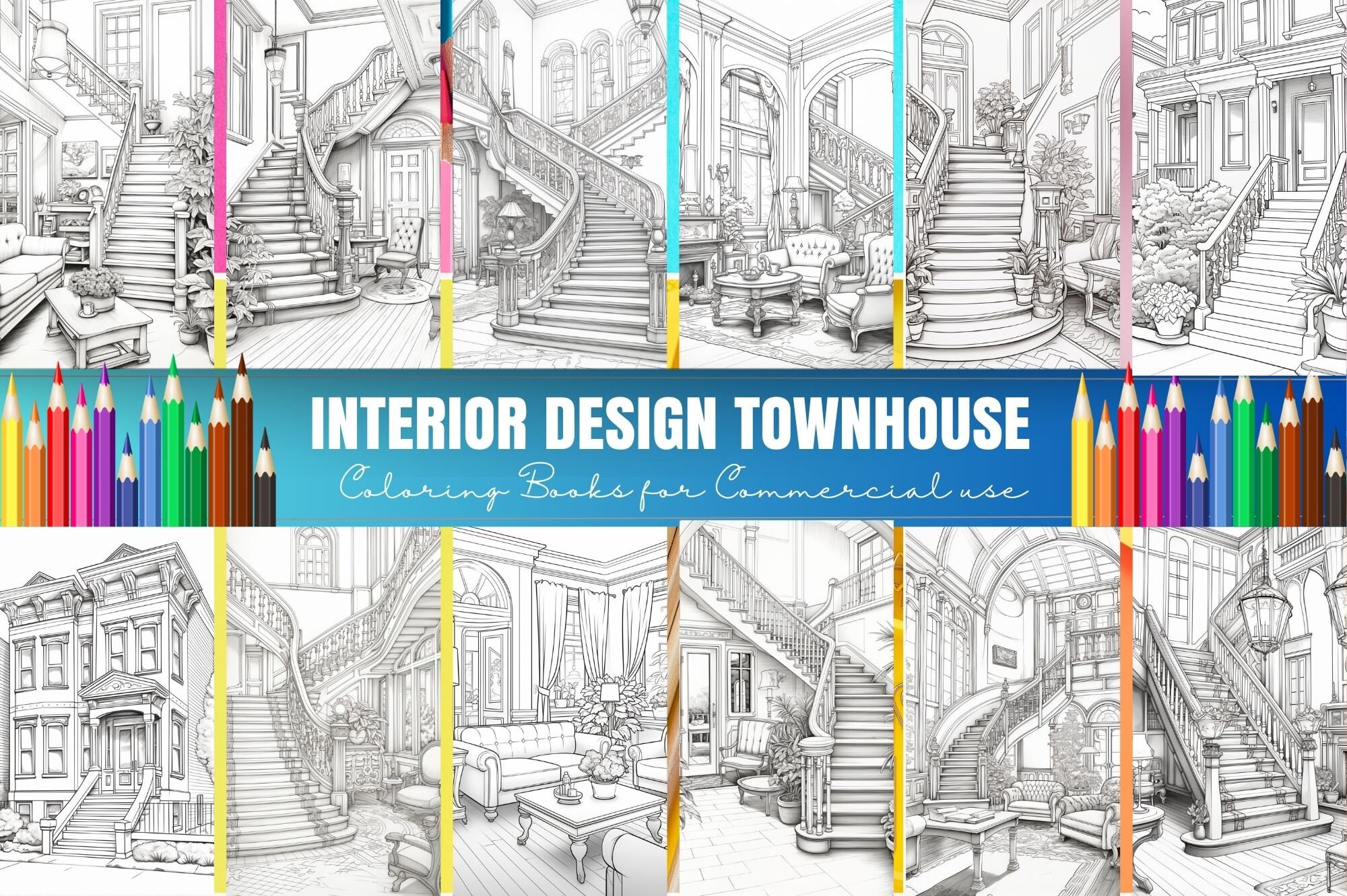 House Interior Coloring Pages, Rooms, Happy Homes, Interior Colouring ...