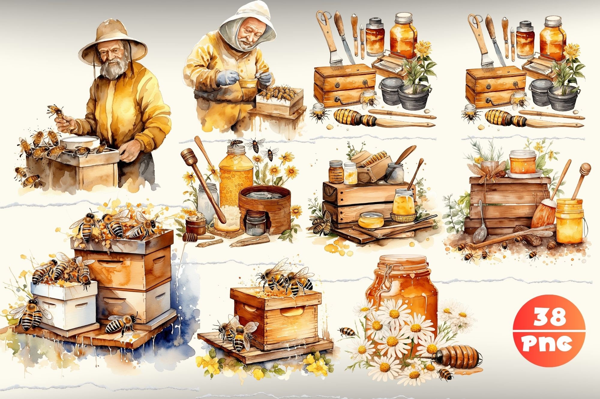 Honey Bee Watercolor Clipart Nursery, Honey Bee Clipart, Bumblebee ...