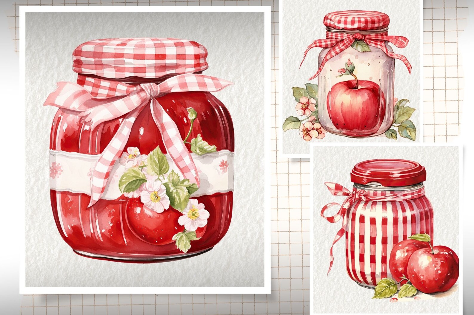 Apple Jam Clipart, Apples Clipart, Watercolor Apples, Apple Juice Png ...