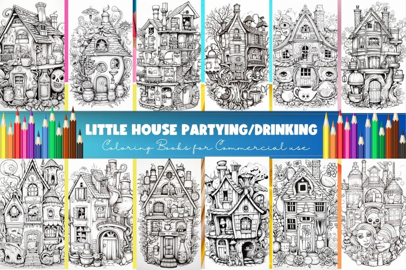 Little House Party Drink Malvorlagen, Innenseite Märchen Puppenhäuser ...