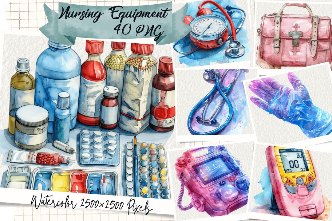 Watercolor Medical Clipart, Health, Doctor, Nurse, Ambulance, Hospital ...