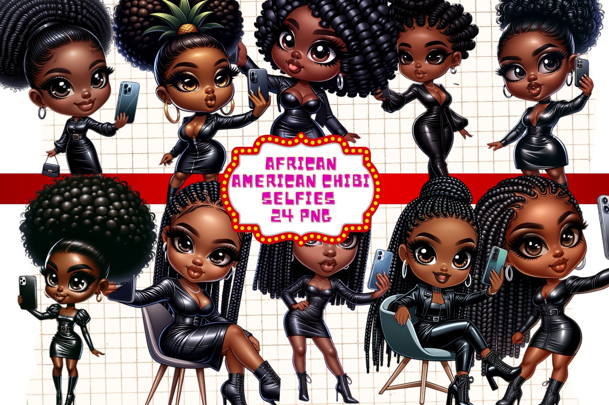 Selfies African American Chibi Woman, Chibi Black Women, Chibi Doll ...