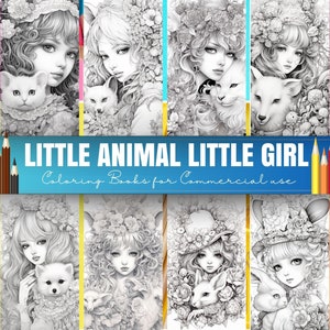 Little Anima & Little Girl Fantasy Coloring Page ,instant Download ...