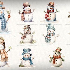 Snowman Watercolor Clipart, Snowman Clipart, Winter Season, Christmas ...