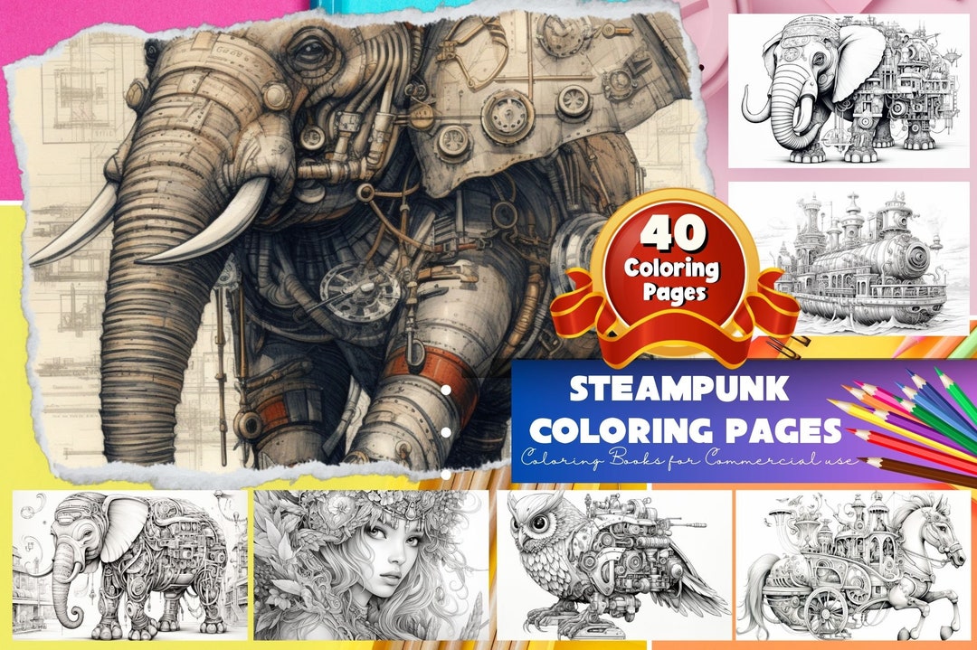 Steampunk Coloring Pages, Animals, Trains, Woman, Ship, Gothic ...