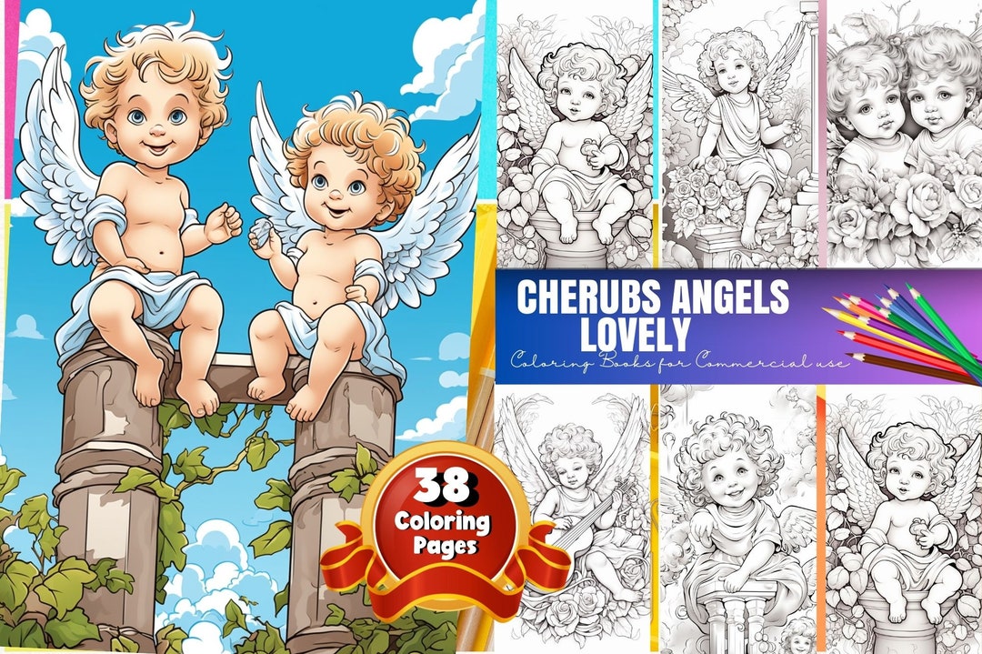 Cherubs Angels Lovely Coloring Pages, Angel Babes Coloring , Baby ...