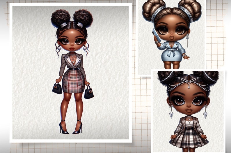 African American Chibi Working Woman, African American Manga Chibi ...