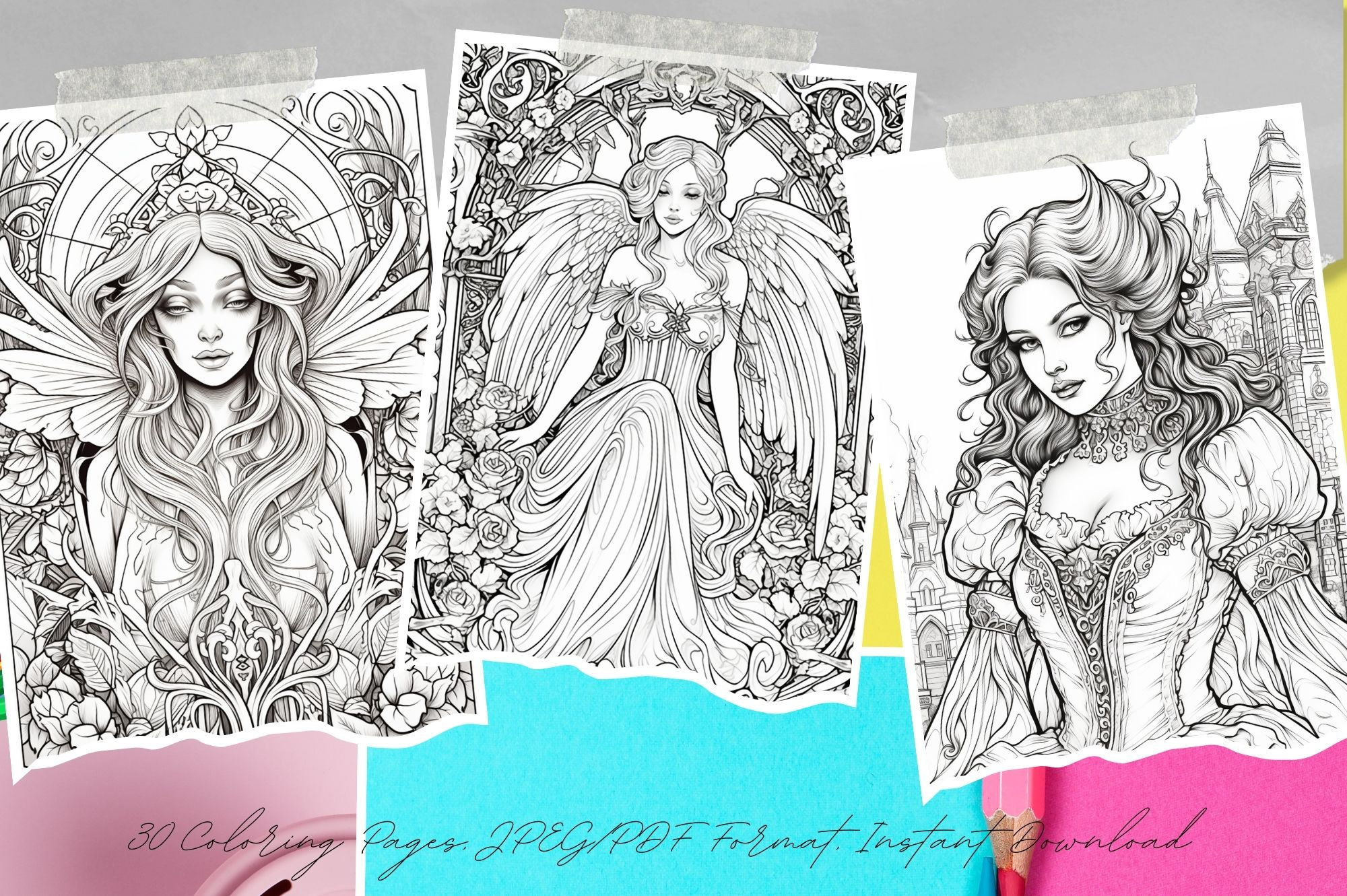 Gothic Princess Coloring Pages, Fairy Princess Gothic Beauty, Fairy ...
