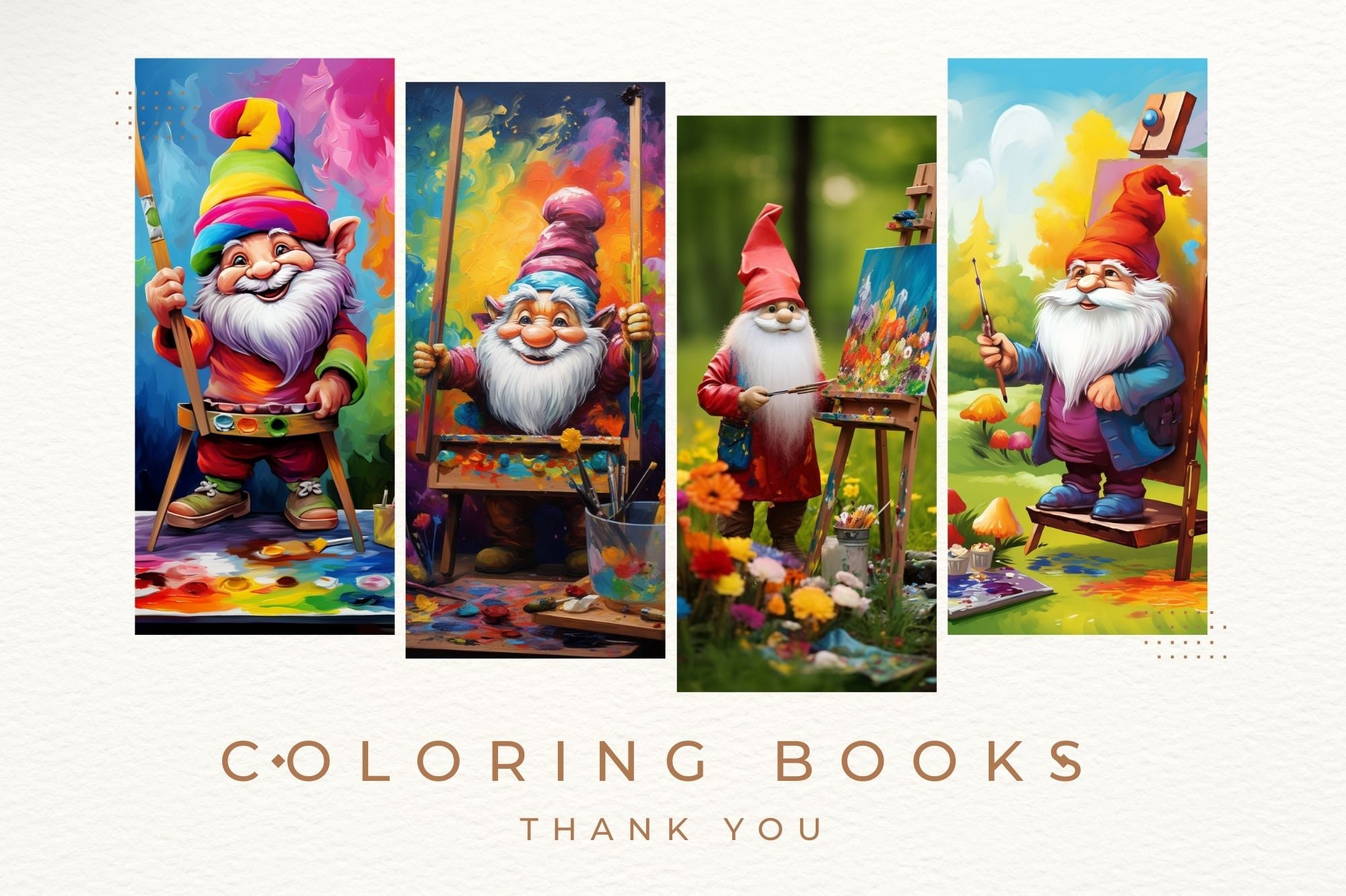 Happy Gnome Artist Coloring Pages, Gnomes Life, Grayscale Coloring ...