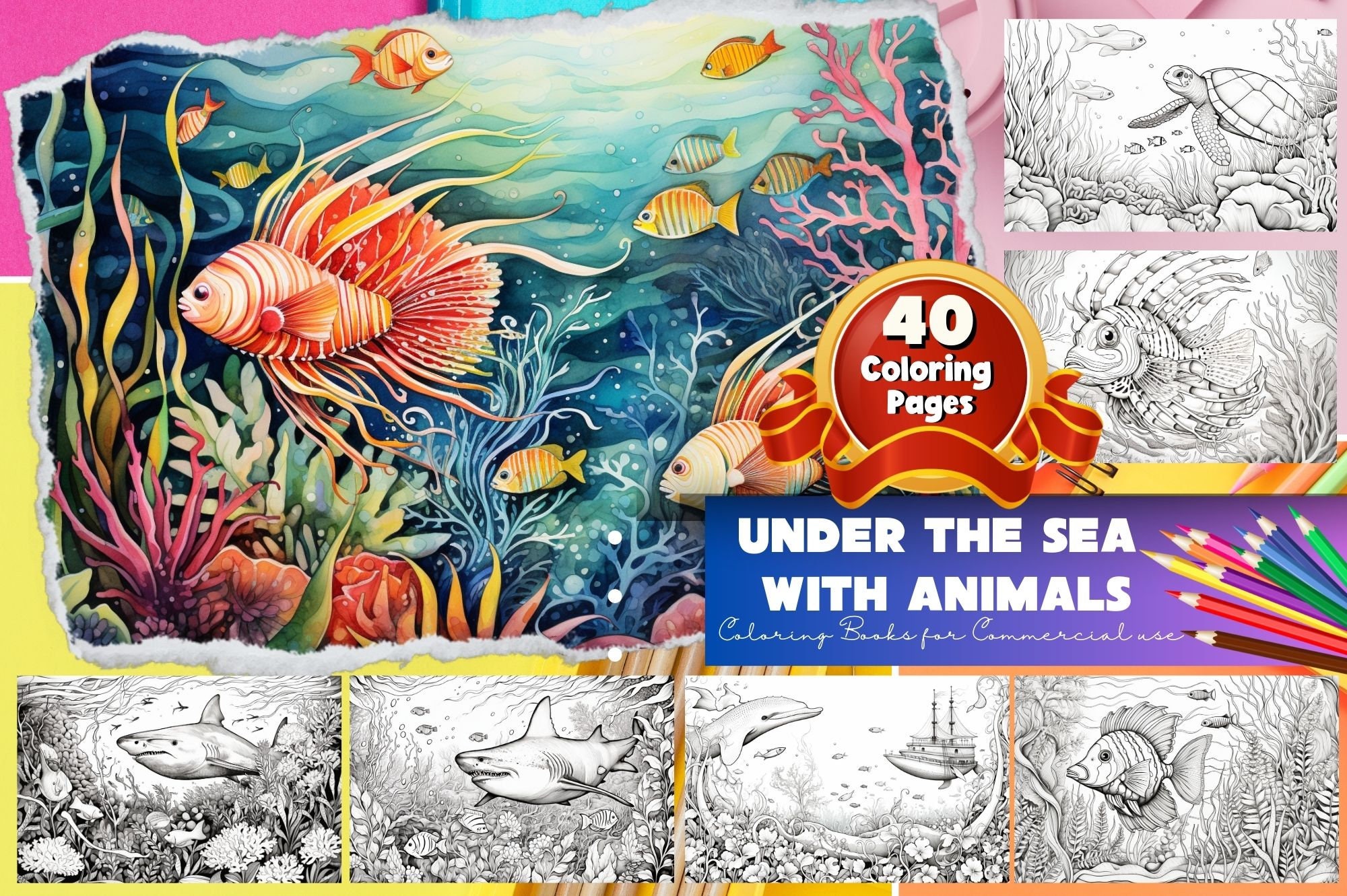 Under the Sea Coloring Pages Printable, Ocean Animal Coloring Pages ...